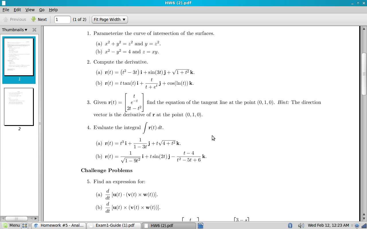 Parameterize the curve of intersection of the | Chegg.com