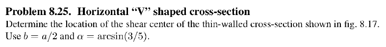Solved Problem 8.25. Horizontal “V” shaped cross-section | Chegg.com