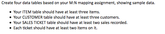 Solved Create four data tables based on your M: N mapping | Chegg.com