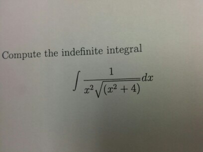 Solved Compute the indefinite integral | Chegg.com