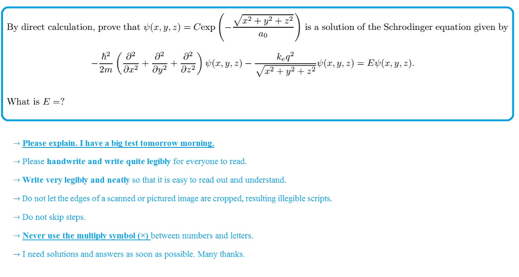 Solved By direct calculation, prove that phi (x, y, z) = | Chegg.com