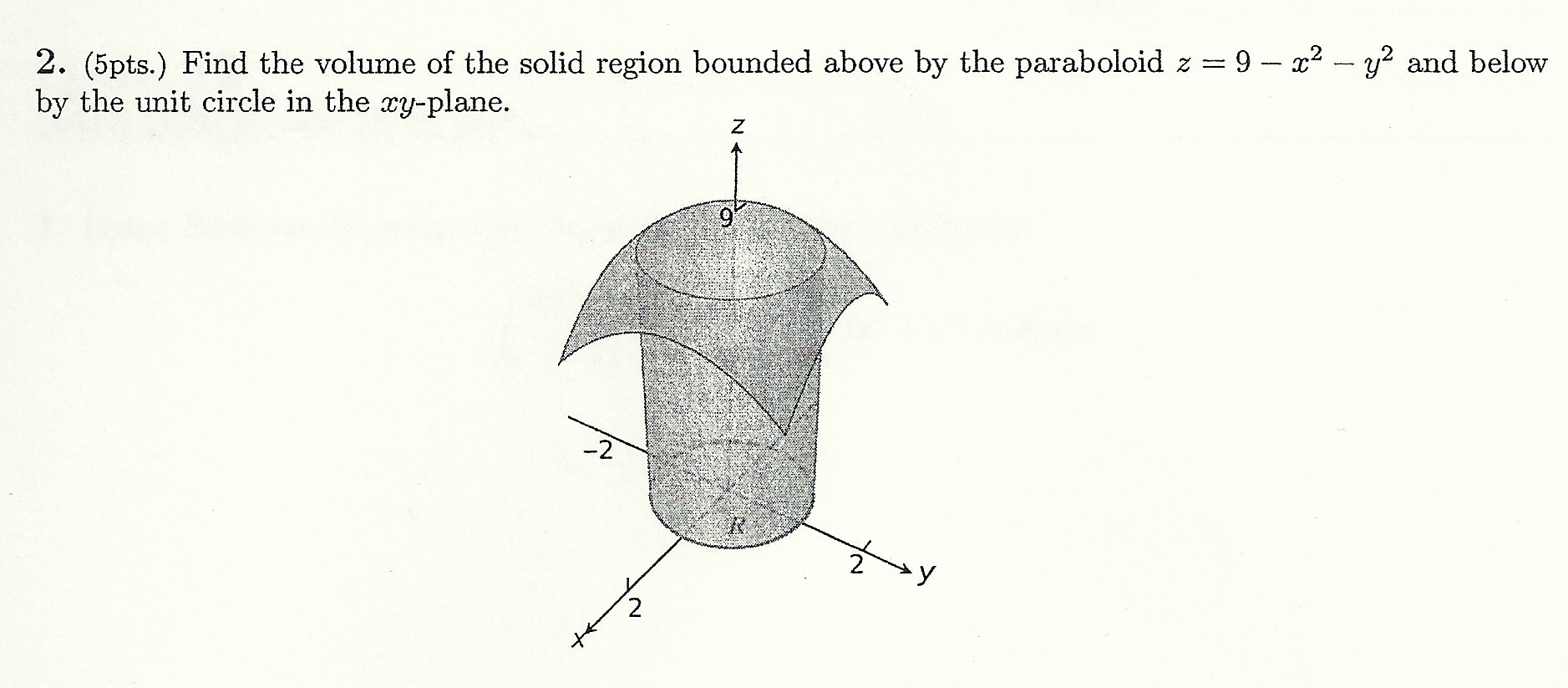 Solved Find the volume of the solid region bounded above by | Chegg.com