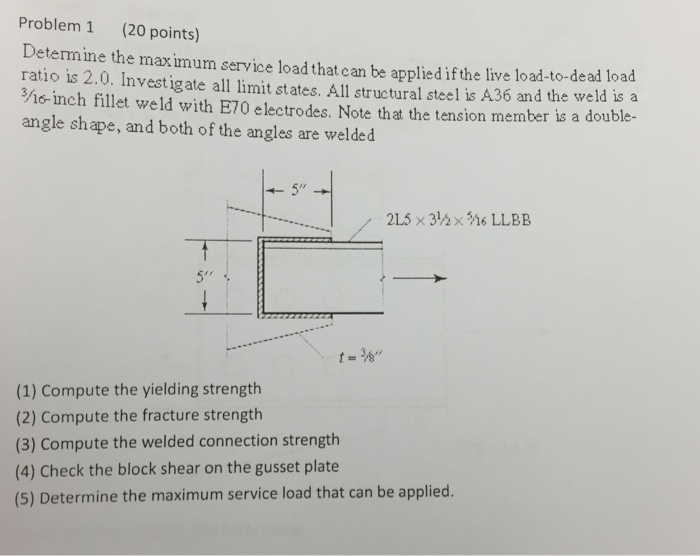 Solved Determine the maximum service load that can be | Chegg.com