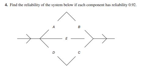 Solved Find the reliability of the system below if each | Chegg.com