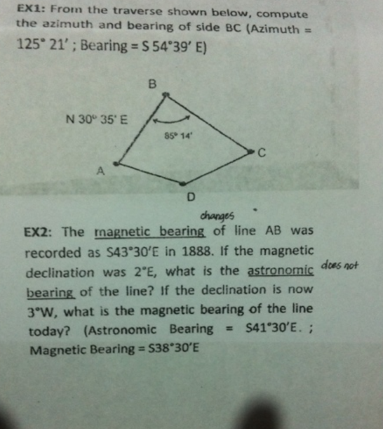 Solved From the traverse shown below, compute the azimuth | Chegg.com