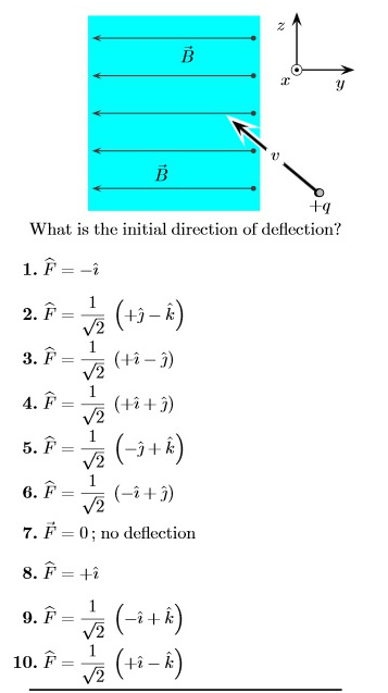 Solved What is the initial direction of deflection? = 0; no | Chegg.com