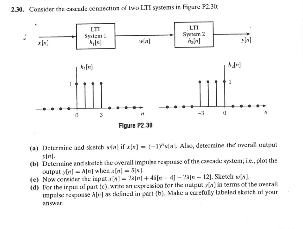 Solved 2.30. Consider the cascade connection of two LTI | Chegg.com Solved 2.30. Consider the cascade connection of two LTI | Chegg.com
