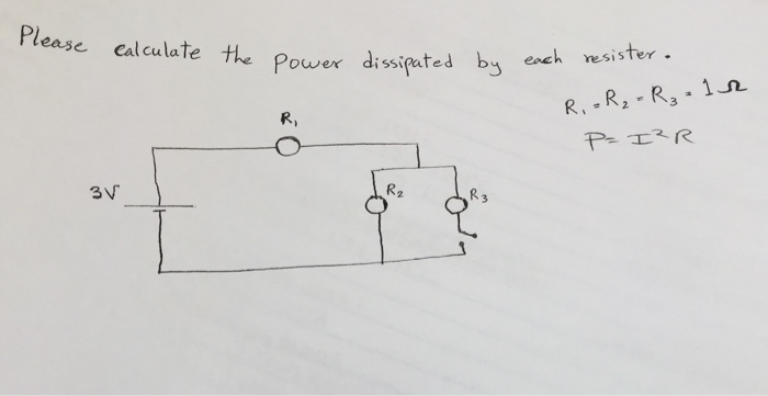Solved Please calculate the power dissipated by each | Chegg.com
