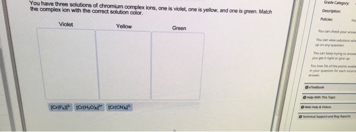 Solved You have three solutions of chromium complex ions, | Chegg.com