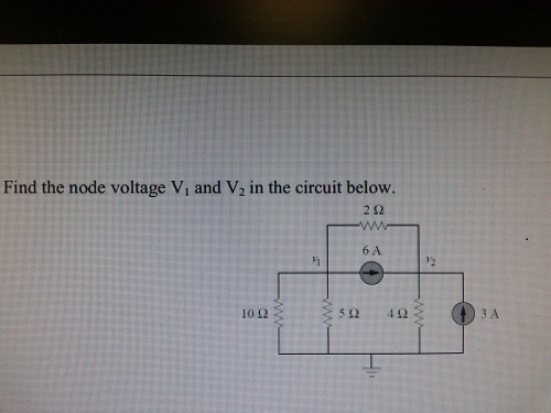 Solved Find the node voltage V1 and V2 in the circuit below. | Chegg.com