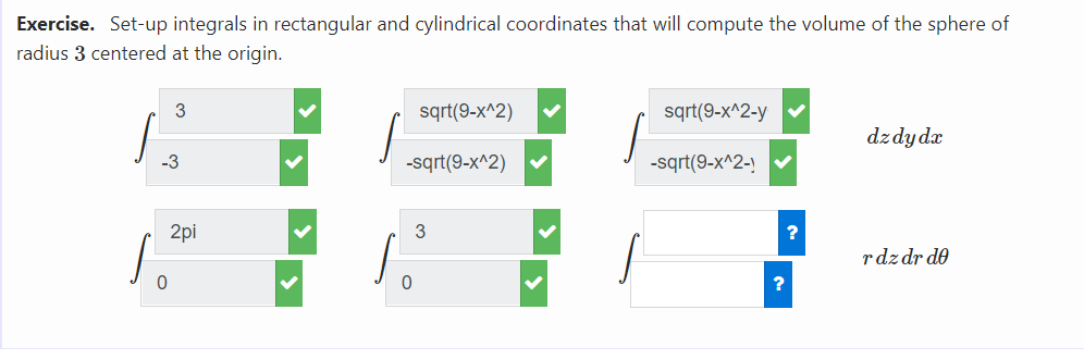 Solved Exercise. Set-up integrals in rectangular and | Chegg.com