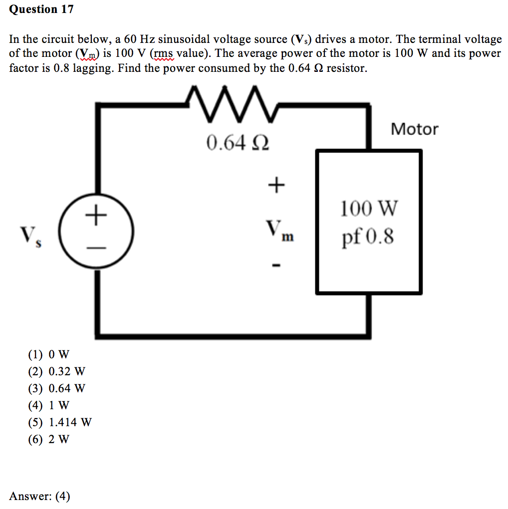 Solved Question 17 In the circuit below, a 60 Hz sinusoidal | Chegg.com