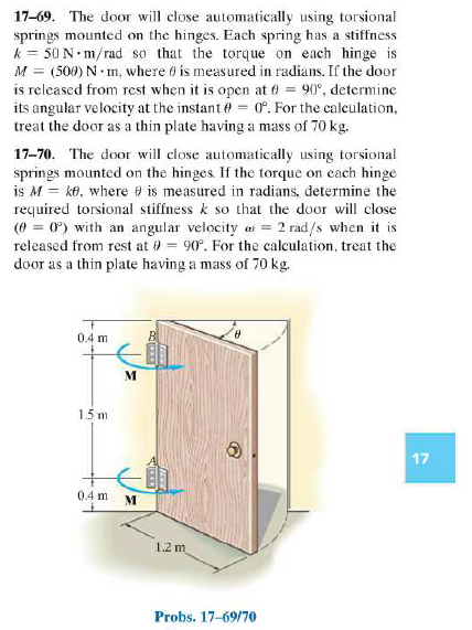 Solved 17-69: The door will close automatically using | Chegg.com