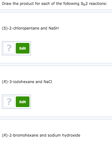 Solved Draw the product for each of the following S_N2 | Chegg.com