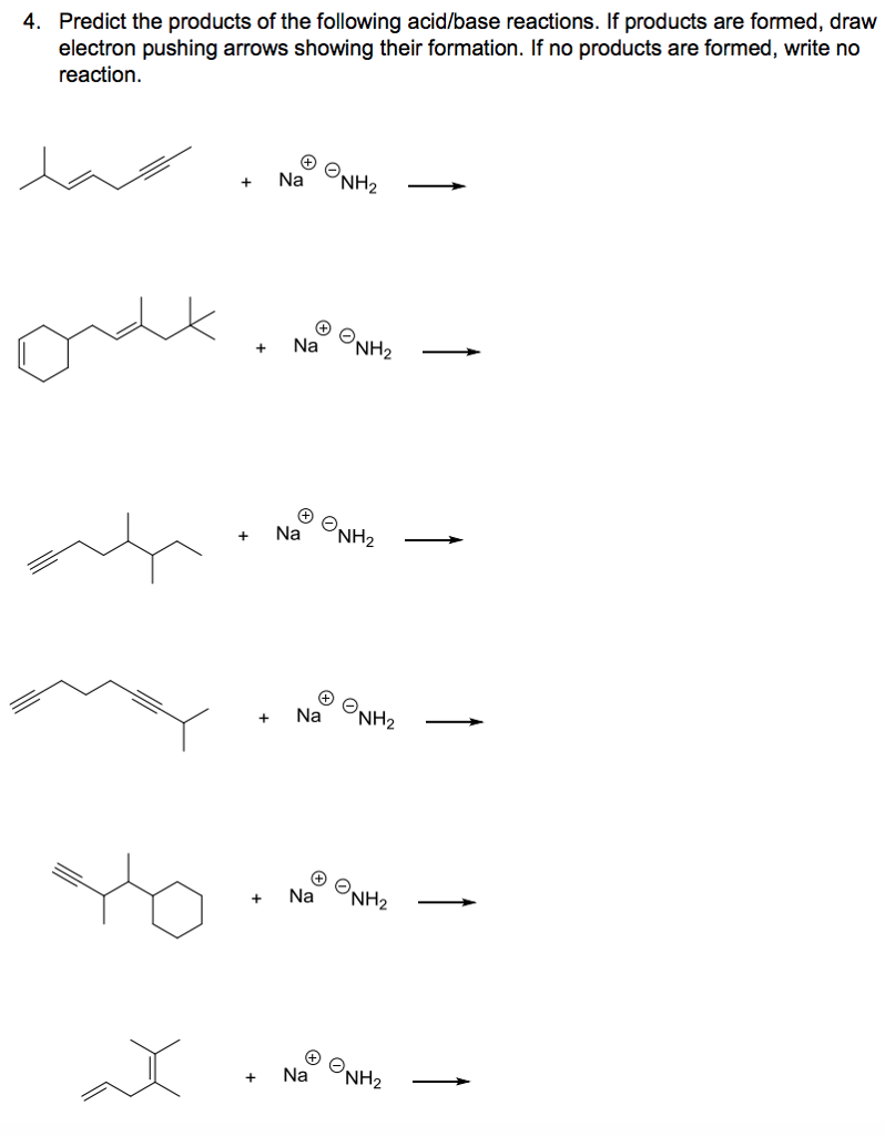 Solved 4. Predict the products of the following acid/base | Chegg.com