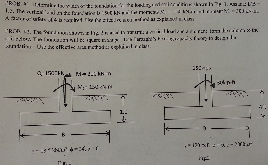 Solved Determine the width of the foundation for the loading | Chegg.com