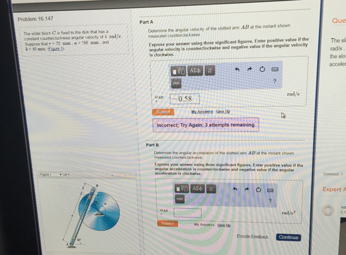 The slider block C is fixed to the disk that has a | Chegg.com