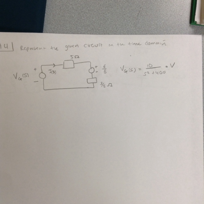 Solved Represent the given circuit m the time domain V_G(s) | Chegg.com