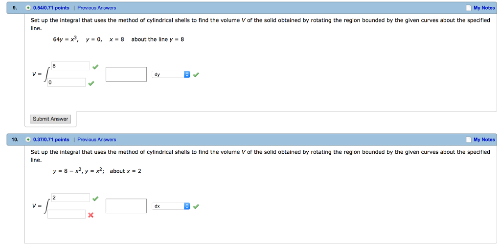 Solved Set up the integral that uses the method of | Chegg.com