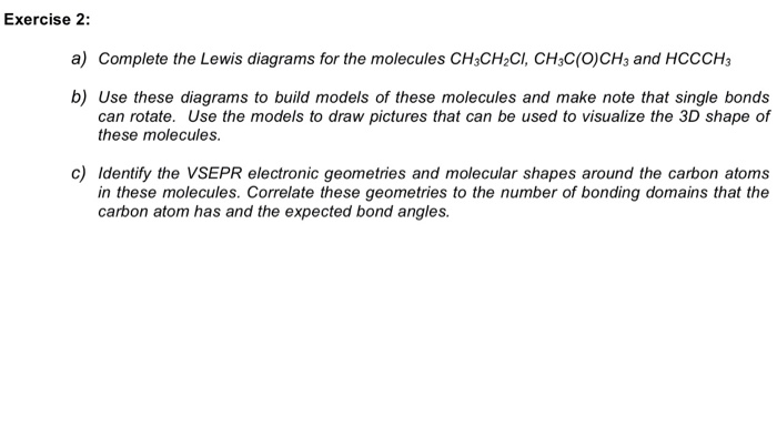 Solved Exercise 2: a) Complete the Lewis diagrams for the | Chegg.com