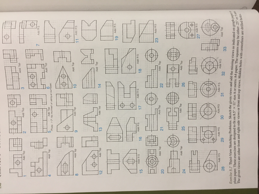 Solved Exercise 5.7 Third-View Sketching Problems. Sketch | Chegg.com