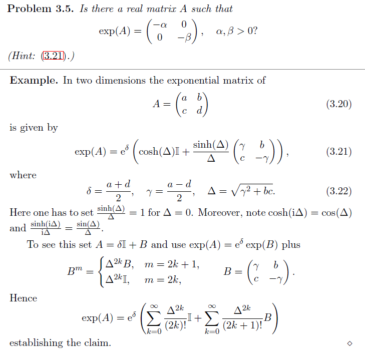 Solved Problem 3.5. Is there a real matrix A such that | Chegg.com