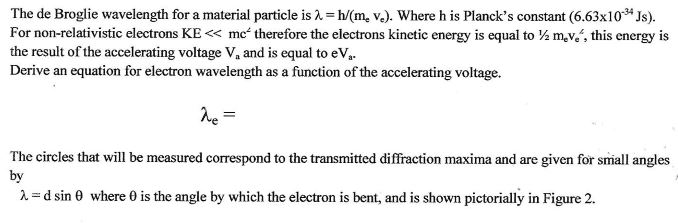Solved Electron Diffraction Experiment: I need help | Chegg.com