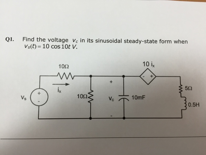 Solved Q1. Find the voltage v n its sinusoidal steady-state | Chegg.com