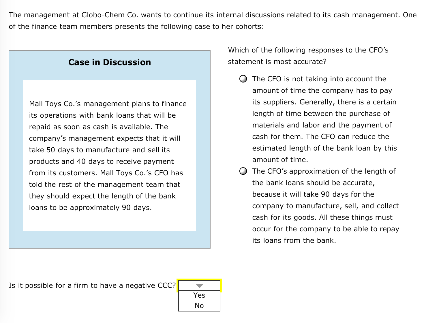 Solved The management at Globo-Chem Co. wants to continue | Chegg.com