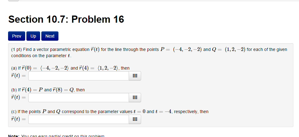 Solved Section 10.7: Problem 16 Prev Up Next (1 pt) Find a | Chegg.com