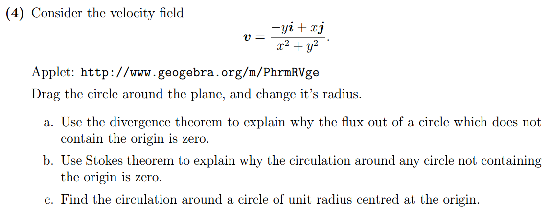 Solved Consider the velocity field upsilon = -y_i + | Chegg.com