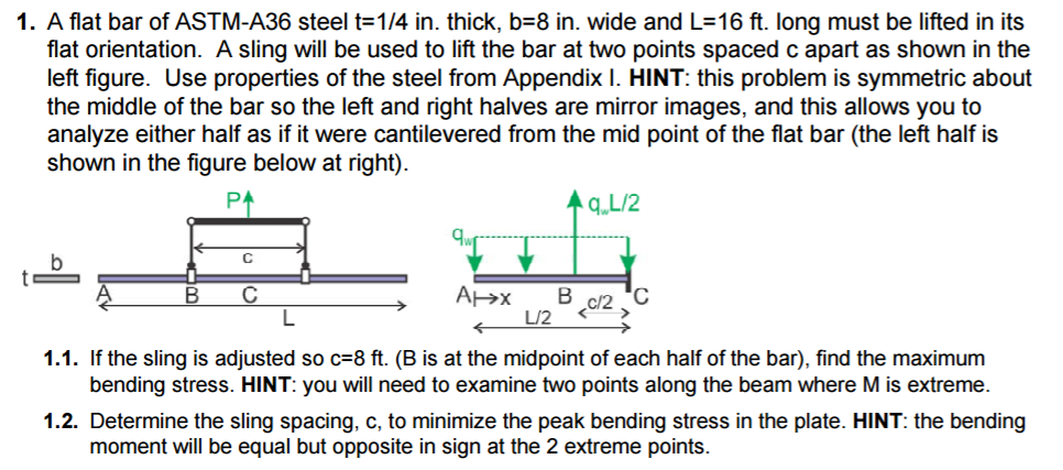 A flat bar of ASTM-A36 steel t=1/4 in. thick, b=8 in. | Chegg.com