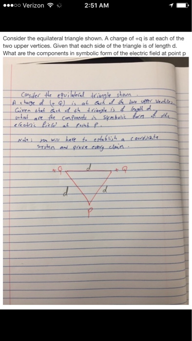 Solved Consider the equilateral triangle shown. A charge of | Chegg.com