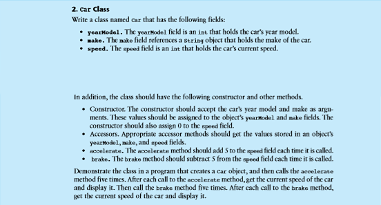 Solved 2 Car Class Write A Class Named Car That Has The