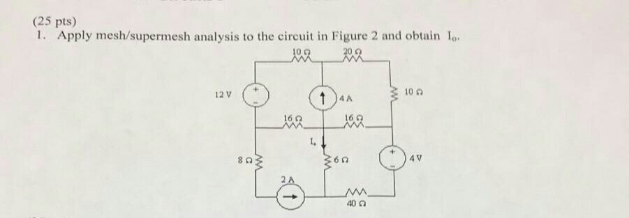 Solved Apply mesh/supermesh analysis to the circuit in | Chegg.com