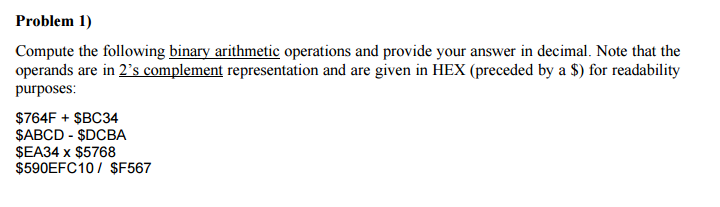 Solved Compute the following binary arithmetic operations | Chegg.com