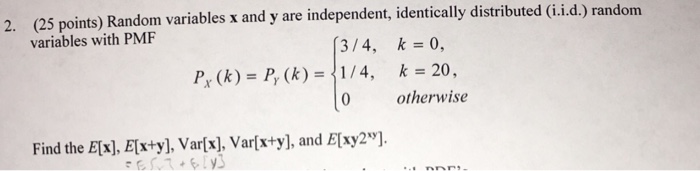 Solved Random variables x and y are independent, identically | Chegg.com