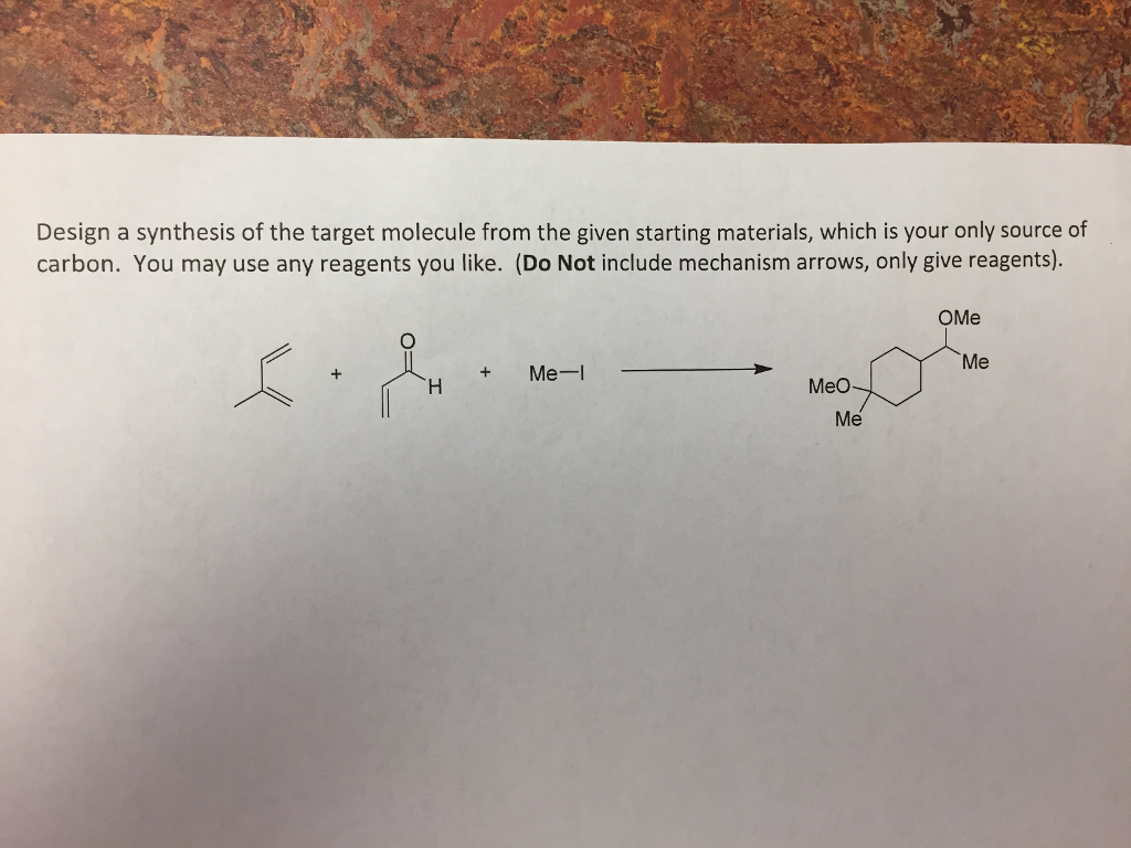 Solved Design a synthesis of the target molecule from the | Chegg.com