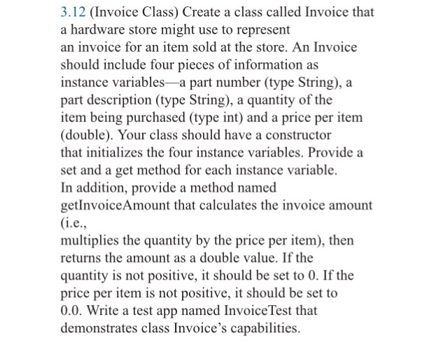 Solved Create a class called Invoice that a hardware store | Chegg.com