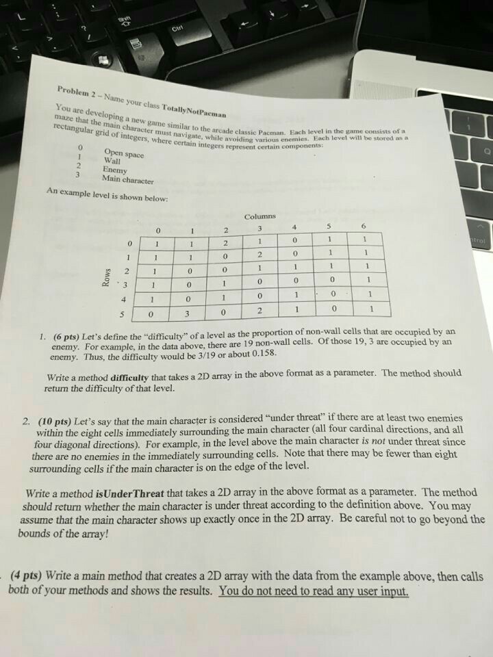 Solved Problem 2-Name your class Totally NotPacman You are | Chegg.com