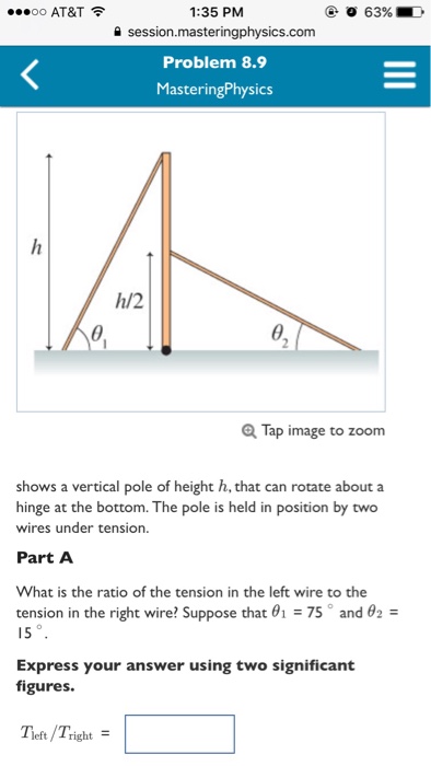 Solved Shows a vertical pole of height h, that can rotate | Chegg.com