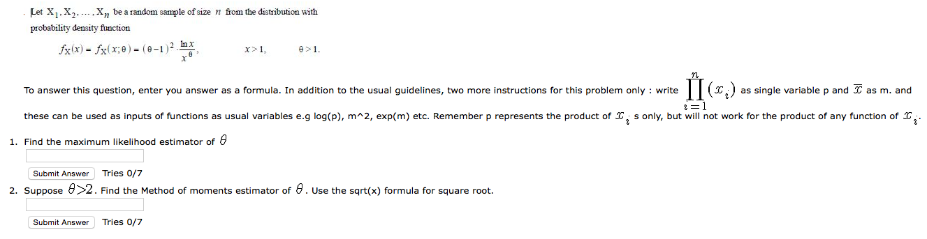 Solved Let X_1, X_2, ..., X_n be a random sample of size n | Chegg.com