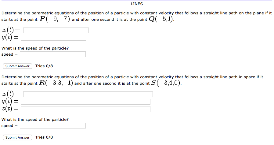 Solved Determine the parametric equations of the position of | Chegg.com