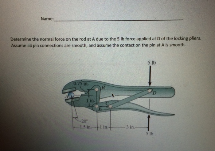 Solved Determine the normal force on the rod at A due to the | Chegg.com