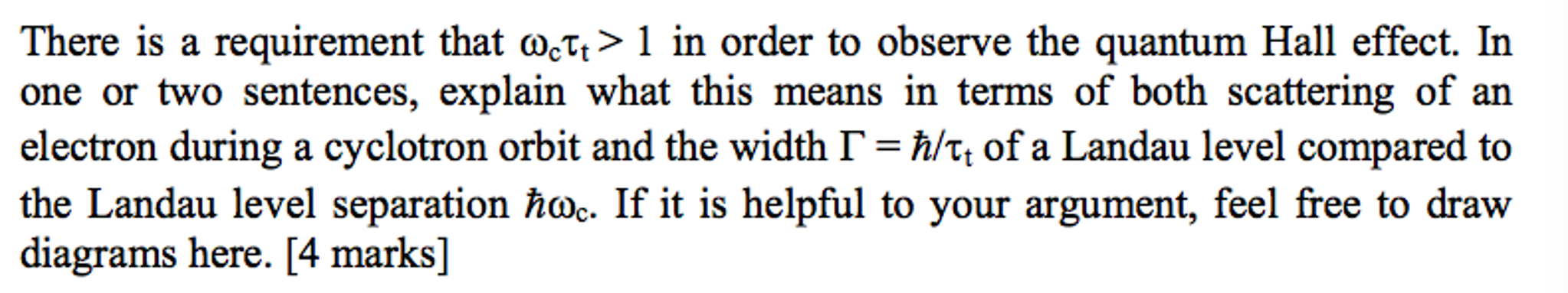 There is a requirement that omega_c tau_t > 1 in | Chegg.com