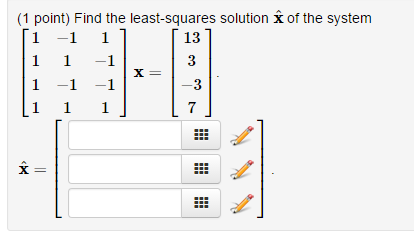 Solved Find the least - squares solution^x of the system [1 | Chegg.com