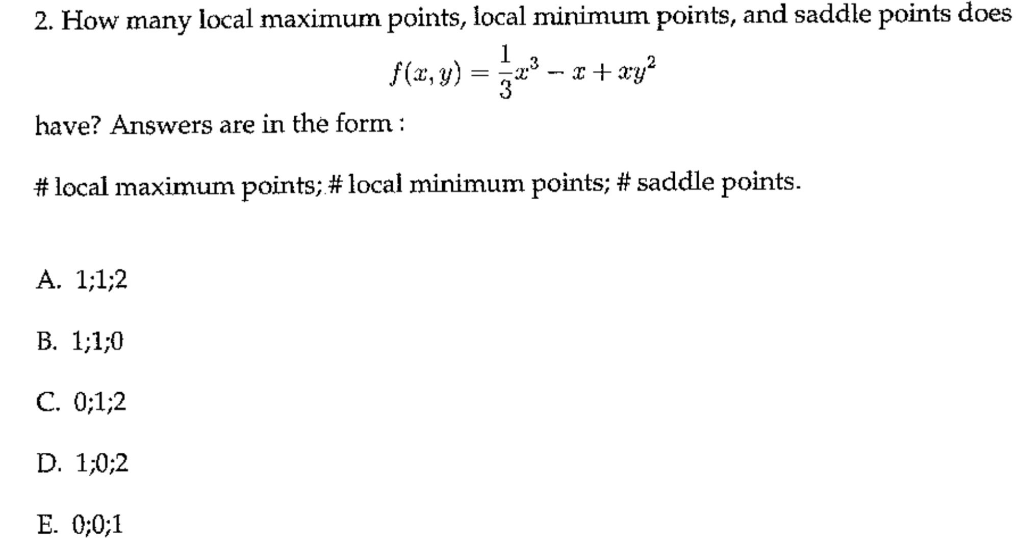 Solved 2. How many local maximum points, local minimum | Chegg.com