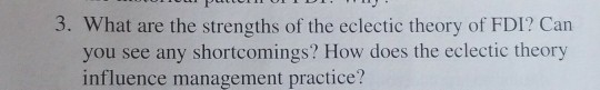 Solved 3. What are the strengths of the eclectic theory of | Chegg.com