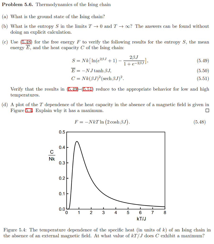 Solved Problem 5.6. Thermodynamics of the Ising chain (a) | Chegg.com
