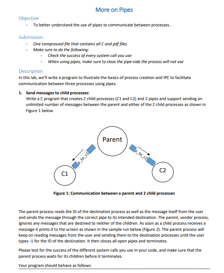 More on Pipes Objective - To better understand the | Chegg.com
